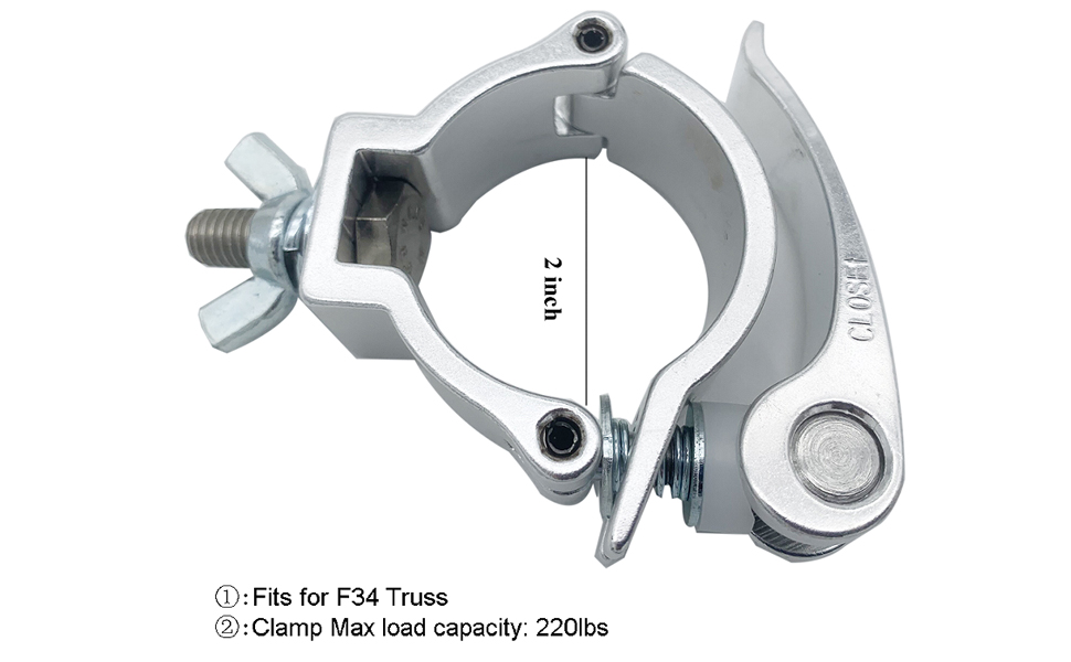 Amazon.com: Quick Release Stage Light Clamps Fit 2 inch OD Truss Pipe ...