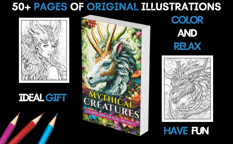 Amazon.com: Mythical Creatures Coloring Book for Teens and Adults: Whimsical Realms Unleashed ...