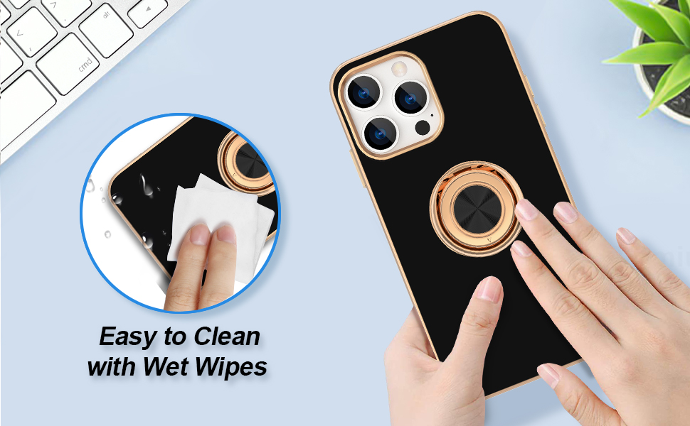 Amazon.com: Hython for iPhone 14 Pro Max Case with Ring Stand [360° Rotatable Ring Holder ...