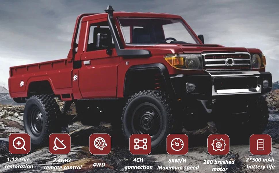 Amazon.com: Hylukon RC Truck, 1/12 LC79 RC Rock Crawler, MN-82 Land Cruiser Remote Control ...