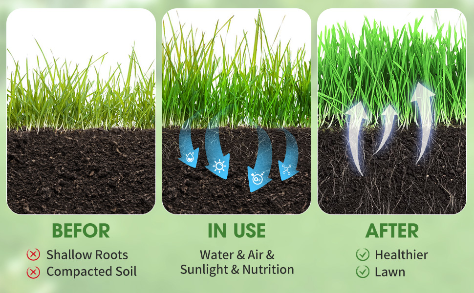 Amazon.com : Halaron Thatch Rake- 14.6 Inches Lawn Thatching Rake- Dethatcher Rake with Curved ...