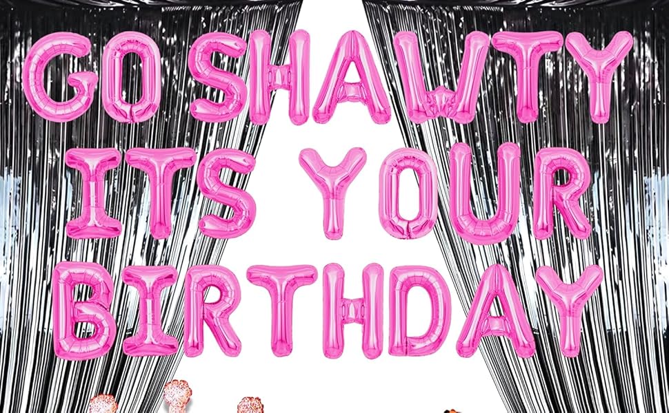 Amazon.com: Hot Pink Go Shawty Its Your Birthday decoration Early 2000s ...