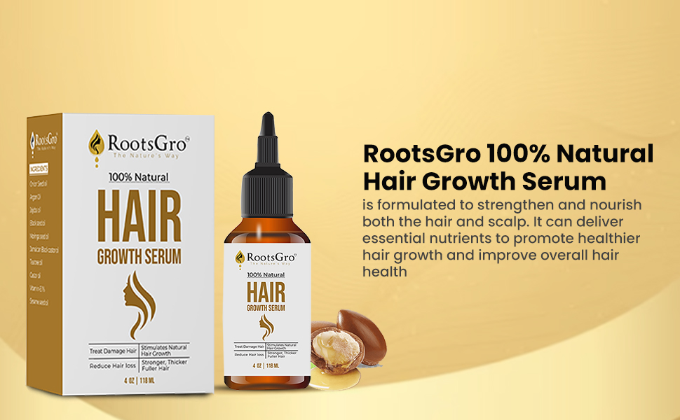 Amazon.com : RootsGro 100% Natural Hair Serum - USDA Certified - Strengthens and Nourishes Hair ...