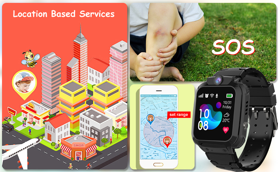 ELEJAFE Kinder Smartwatch mit GPS, Smartwatch Kinder mit GPS und Telefon, Kinder GPS ...