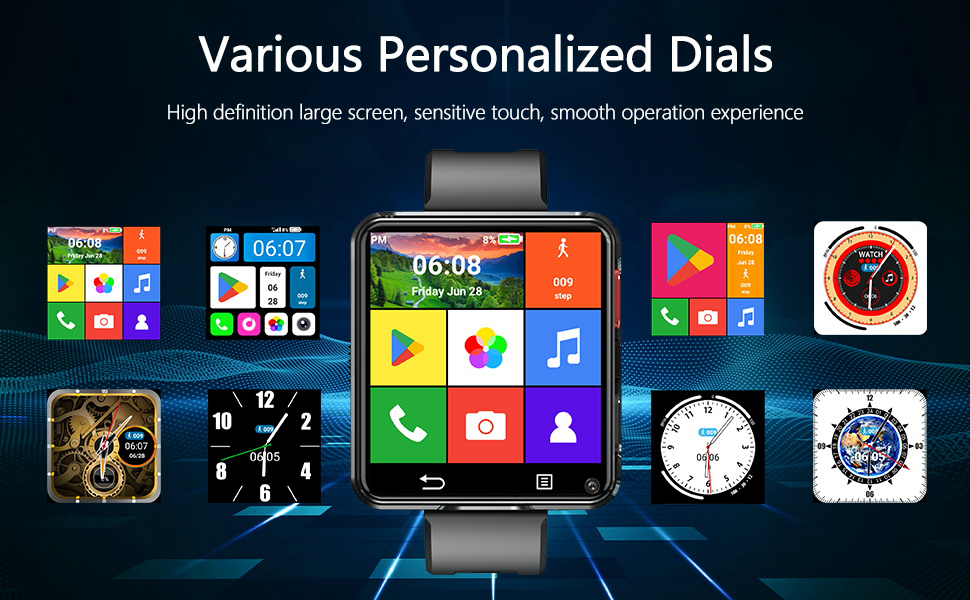 Amazon.com: 4G Smart Watch Phone, Android 11 Quad Core 4GB+64GB/128GB ...