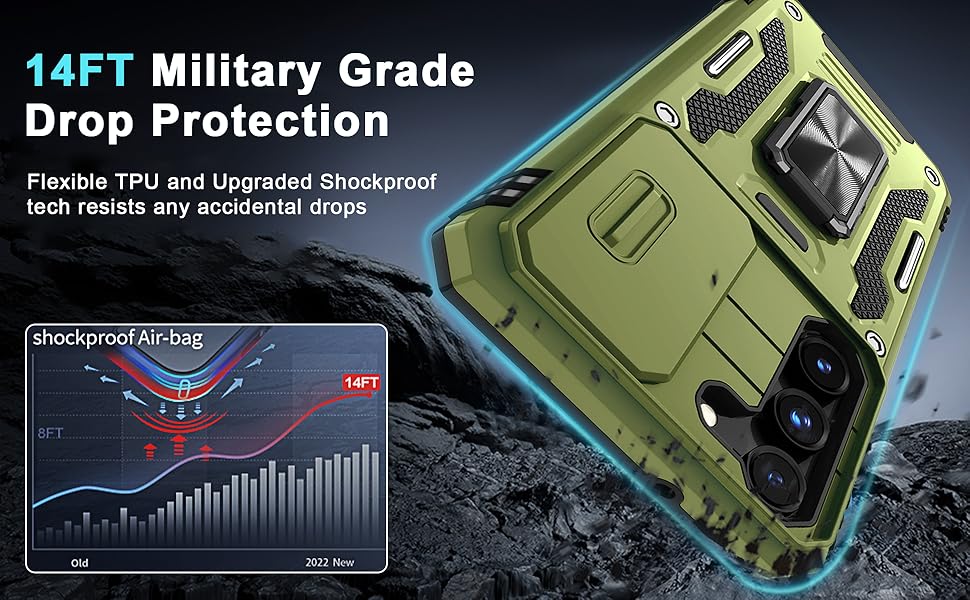 Amazon.com: DEERLAMN Case for Samsung Galaxy S23 with Slide Camera Cover+Screen Protector(2 ...