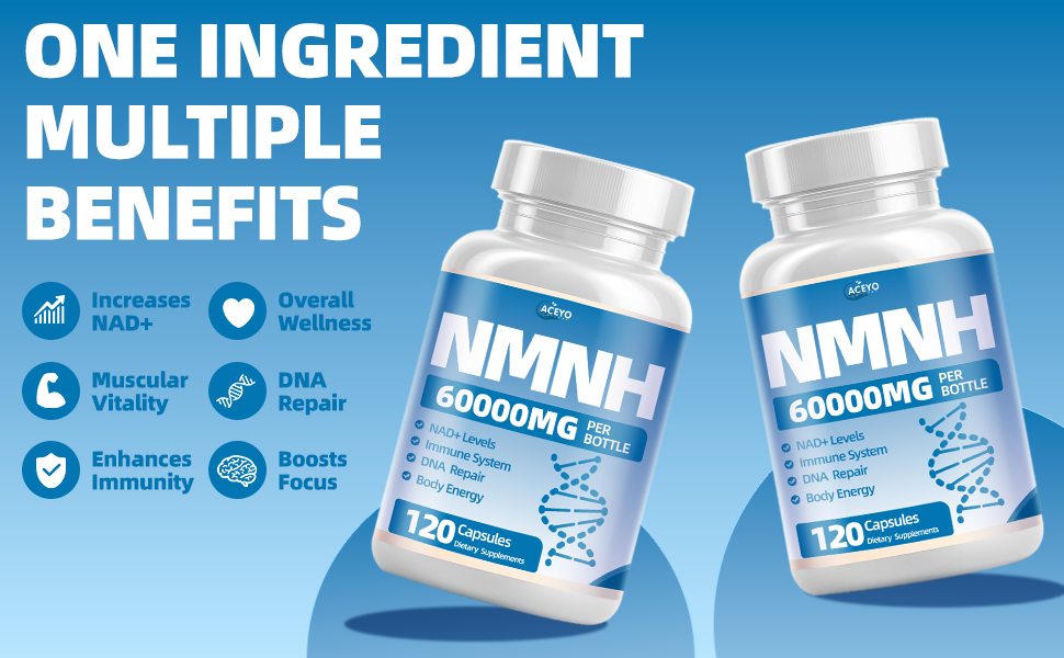 Amazon.com: ACEYO NMNH(Dihydronicotinamide Mononucleotide),500mg Per Serving,NAD Supplement to ...