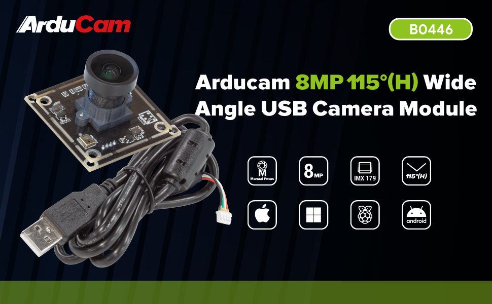 Amazon.com: Arducam 8MP IMX179 USB Camera Module, Wide Angle Lightburn Camera with 115°(H) M12 ...