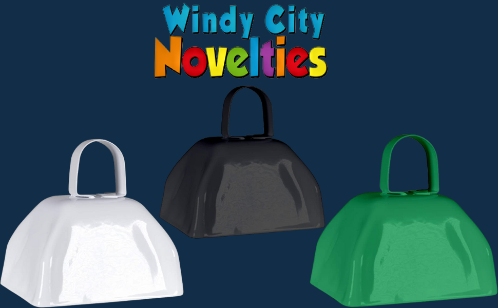 Amazon.com: Windy City Novelties Metal Cowbell Novelty Noise Makers - 3 ...