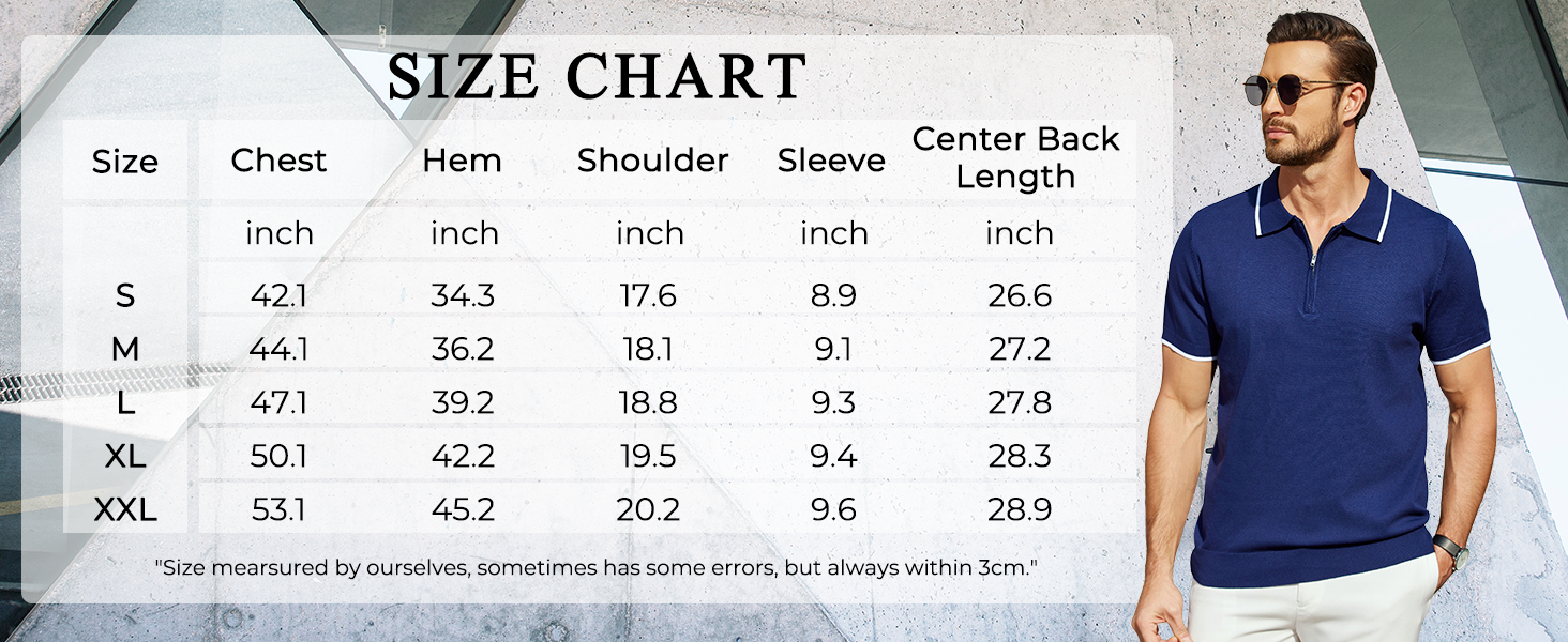 COOFANDY Mens Zipper Casual Stripe Knit Polo T Shirt Lightweight Moisture Wicking Golf, Black ...