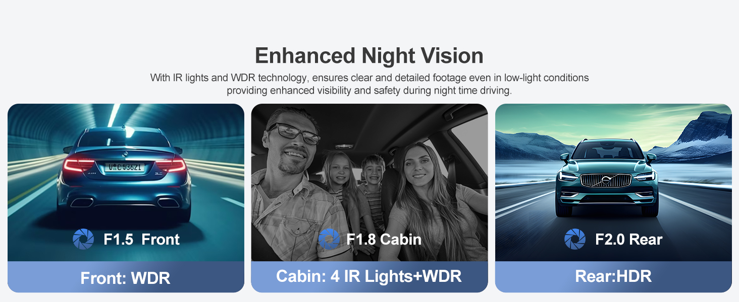 Amazon.com: 4K 3 Channel Dash Cam with 64GB Card, 4K+1080P+1440P Dash ...