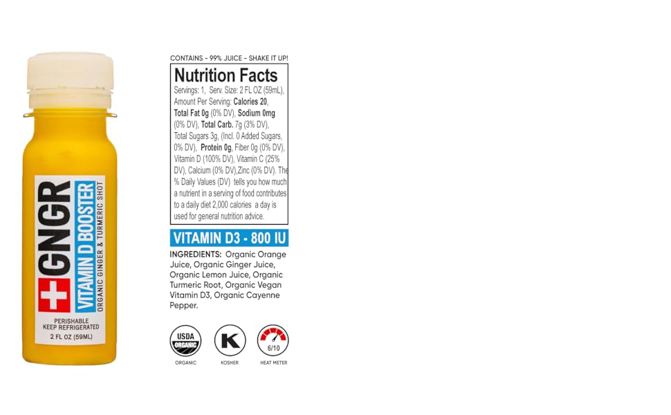 Amazon.com: +GNGR Immunity Aid Organic Ginger Shots with Lemon ...