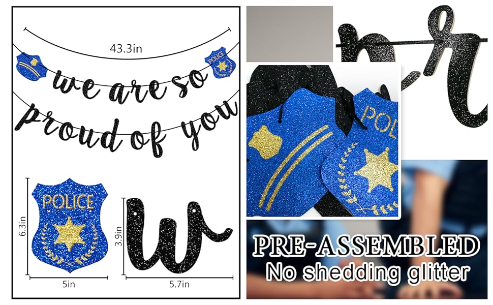 Amazon.com: We are Proud of You - Congrats Officer, Police Graduation & Retirement Banner ...