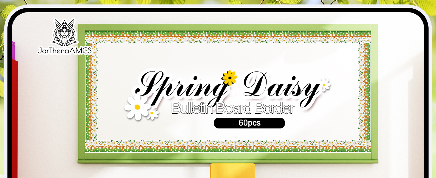 Amazon.com: JarThenaAMCS 69Ft Spring Daisy Bulletin Board Border White ...