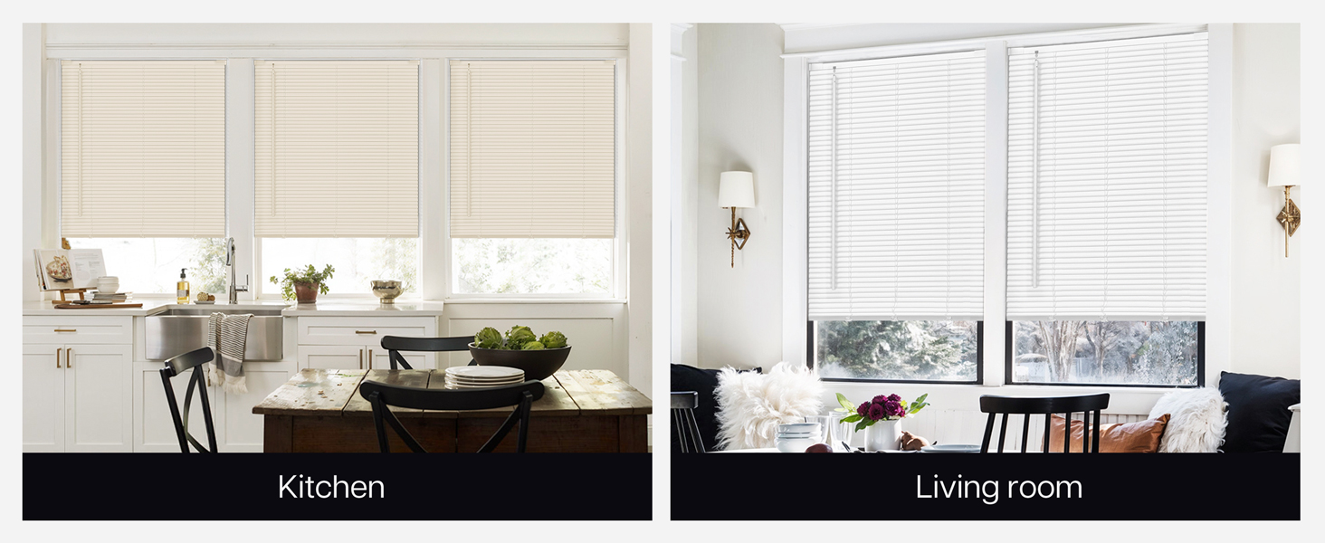 Amazon.com: LazBlinds No Tools No Drill Cordless 1" Vinyl Mini Blinds ...