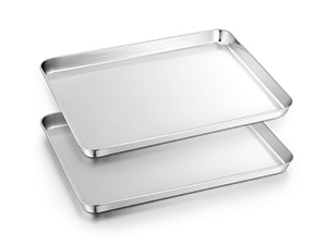 Herogo Baking Tray, Stainless Steel Baking Sheet Pans, 40.3x30.3x2.5 cm ...