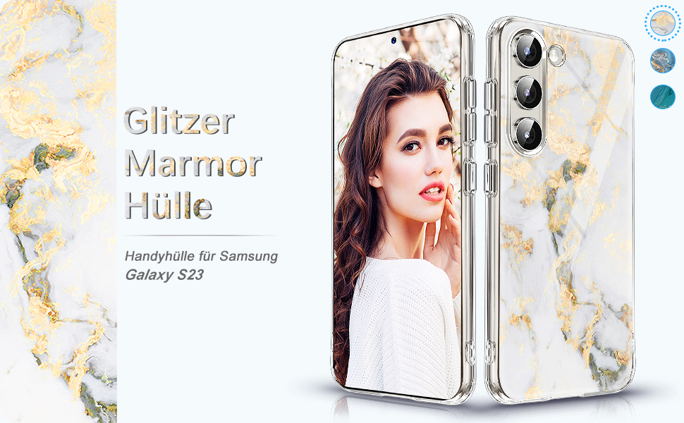 Für Samsung Galaxy S23 Hülle Silikon Marmor Muster Original TPU Transparent Handyhülle für ...