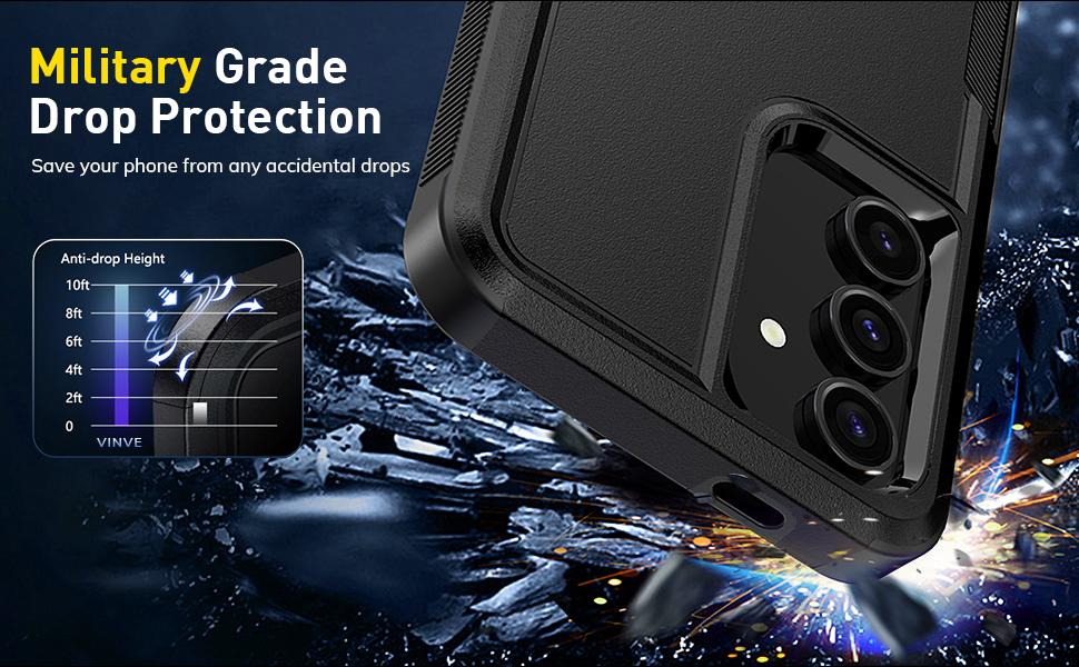 Amazon.com: Vinve for Samsung Galaxy S24 FE Case with HD Screen Protector, Military-Grade ...