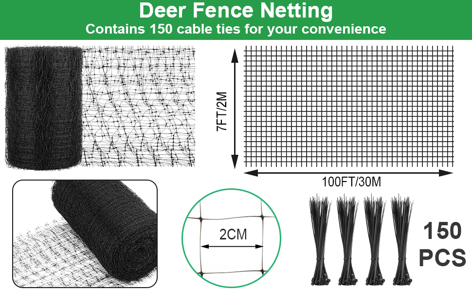 Amazon.com : 3 Pack Deer Fence Netting, Bird Netting Net for Garden Protection Deer Netting 7ft ...