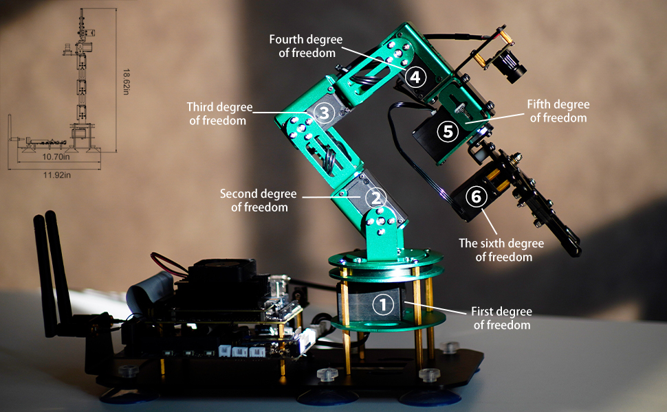 Yahboom Robotic Arm Raspberry Pi Robot Kit AI Hand Building with Camera ...