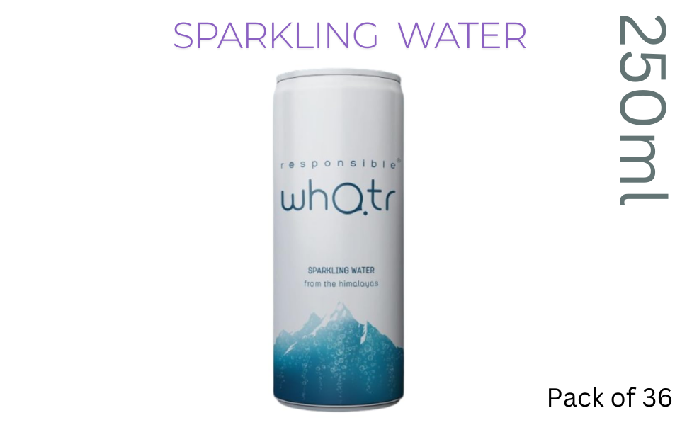 RESPONSIBLE WHATR-SPARKLING WATER (36 X 250ML) Natural Sparkling Water from Himalayas -Pack of ...
