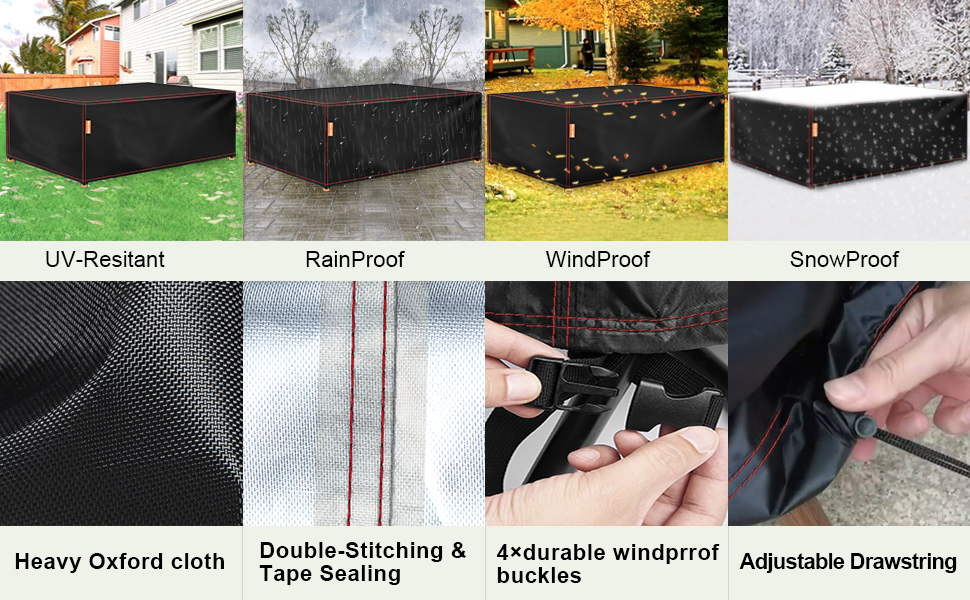 Patio Furniture Covers Waterproof, Heavy Duty 420D UV and Dustproof ...