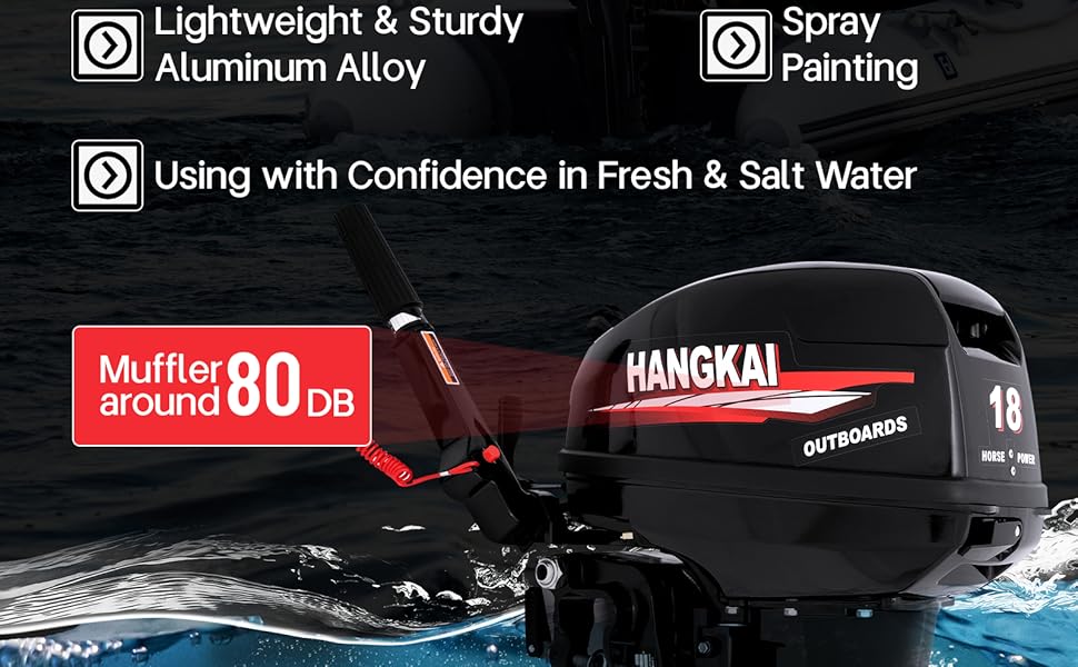 Amazon.com: 2-Stroke Outboard Motor, 18HP 246CC 5500RPM Heavy Duty Short Axis Fishing Boat Motor ...