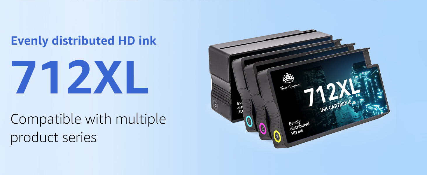 Amazon.com: Toner Kingdom Remaunfactured for HP 712 Ink Cartridges Replacement for HP 712 712XL ...
