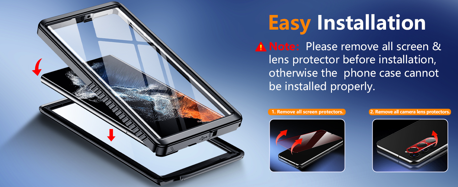 Amazon.com: Temdan for Samsung Galaxy S22 Ultra Case,Waterproof Built-in Lens & Screen Protector ...