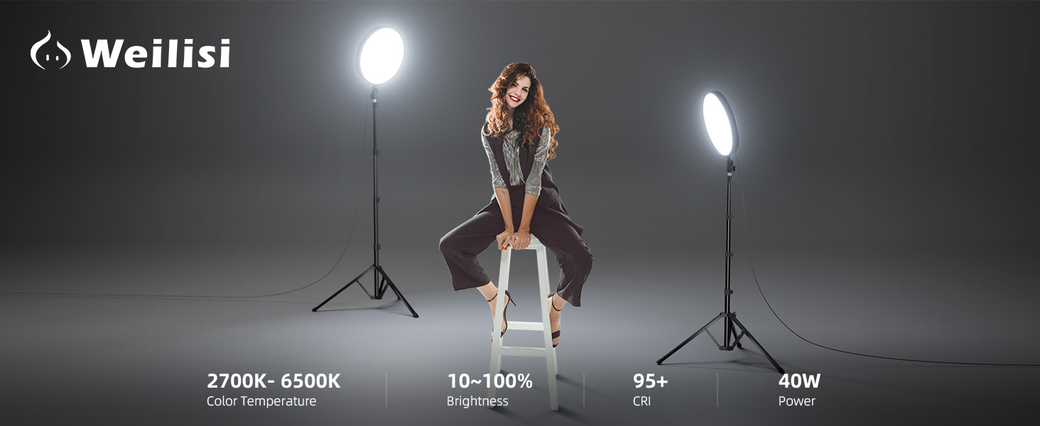 Amazon.com: Weilisi Ring Light with 72" Tripod Stand and Phone Holder, 6500K Full-Screen Selfie ...
