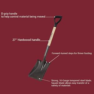 Amazon.com : Kylin Spade Shovels for Digging Square Flat Shovel 4-Piece Assorted Full Size ...