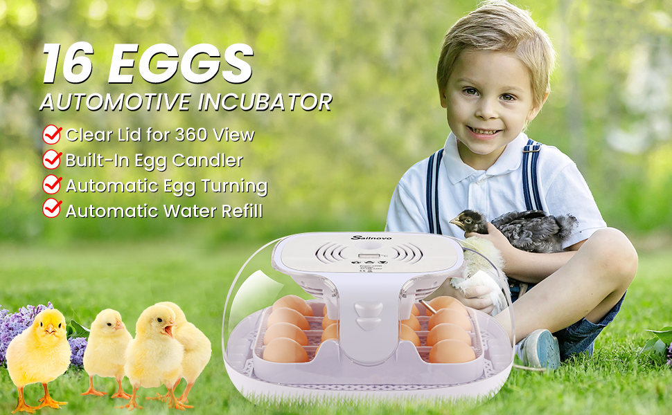 Amazon.com: Homdox Egg Incubator, 16-35 Chicks Incubator with Automatic External Water Top-up ...