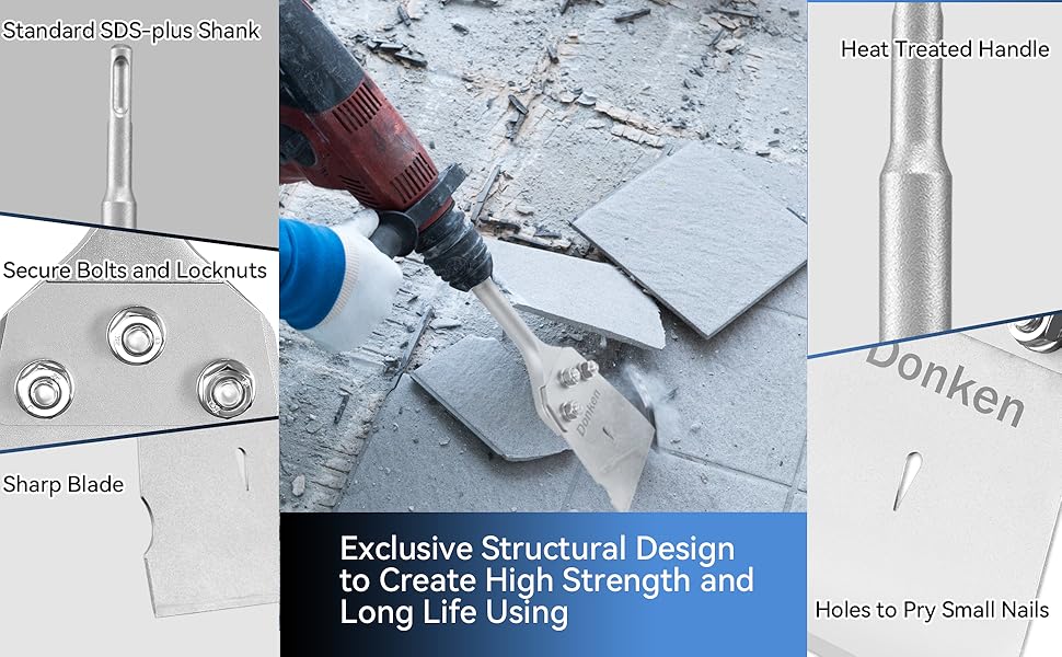 SDS Plus Floor Scraper Kit, 4 Inch Floor Tile Removal Tool SDS Plus ...