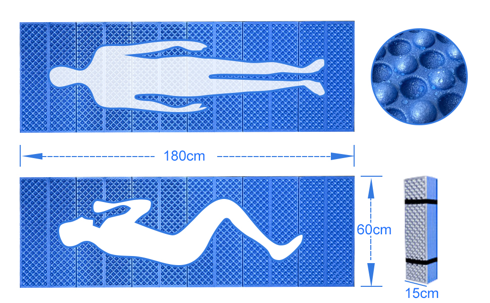 Foam Camping Pad Moisture-Proof Folding Sleeping Pad Lightweight Single Person Closed Cell ...