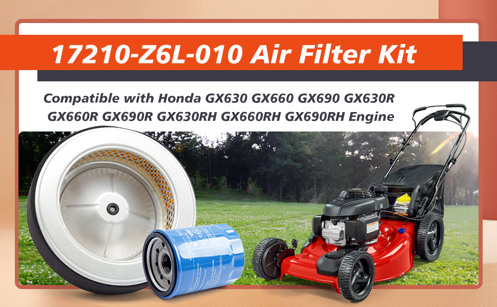 Amazon.com: 17210-Z6L-010 Air Filter Kit Replacement for Honda GX630 GX660 GX690 GX630R GX660R ...