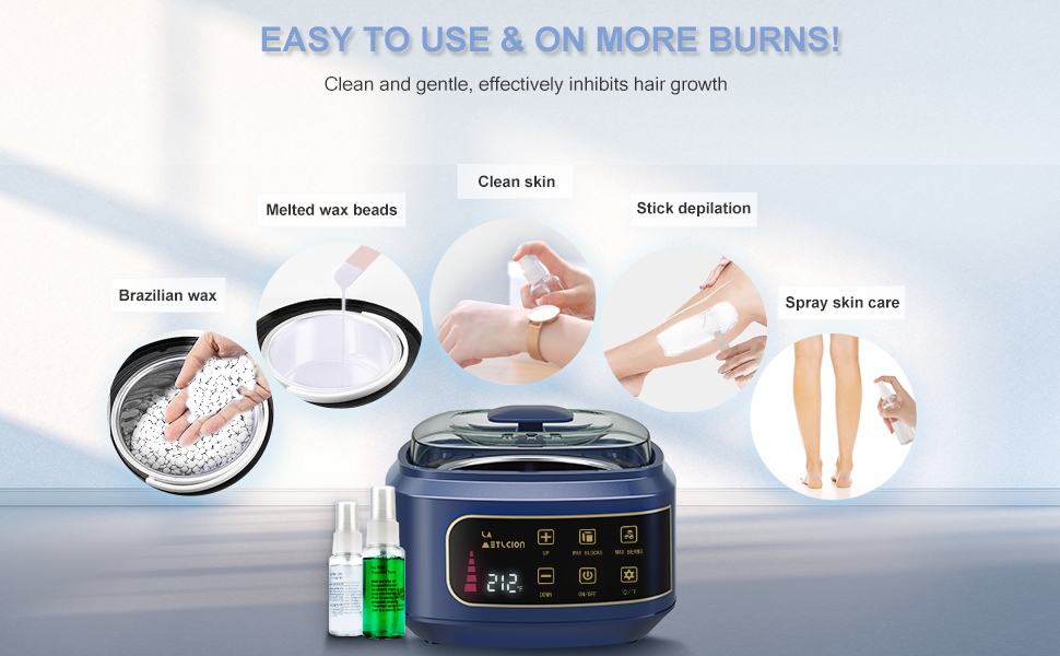 Amazon.com : La Metlcion Smart Waxing Kit Wax Warmer For Hair Removal With Digital Display, 4 ...