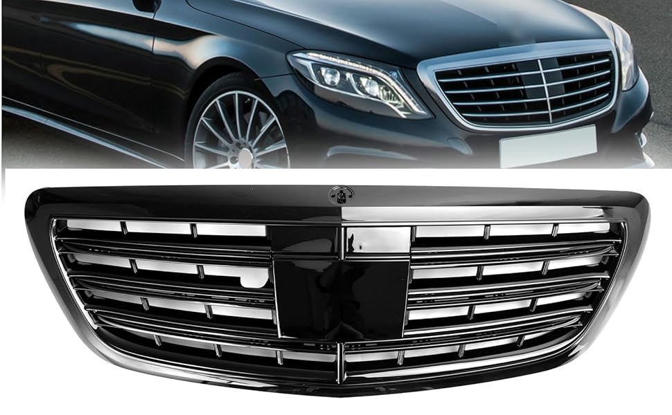 Amazon.com: Topteng Front Grill Grille for Benz S-Class W222 2014-2020 S400 S450 S500 S550 S560 ...