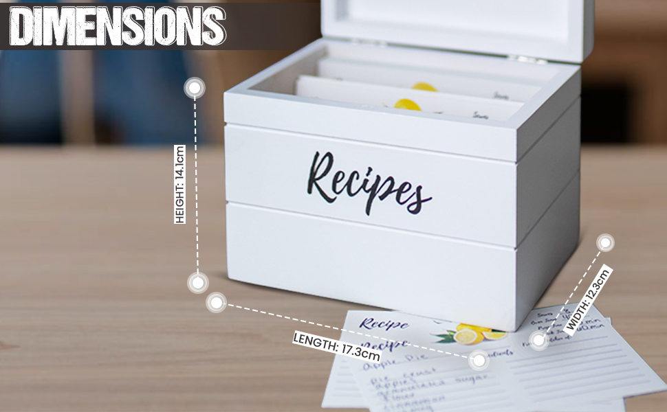 Amazon.com: Recipe Box W/Cards and Dividers | Family Recipe Box | 50 Lemon Pattern Recipe Cards ...