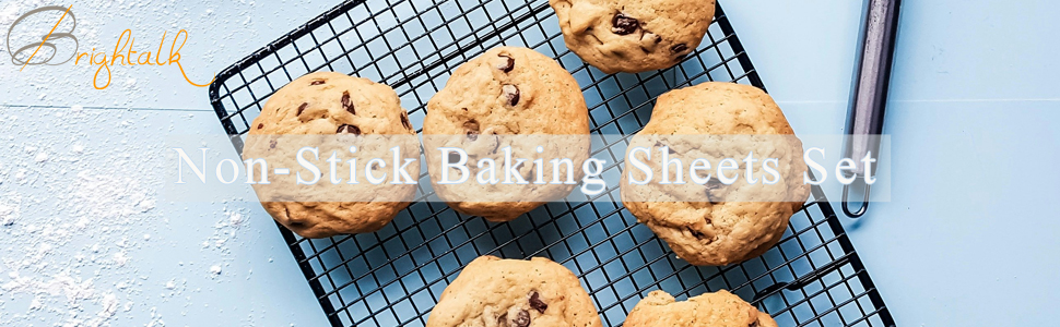 Amazon.com: Non-Stick Baking Sheets, Cream White Non-Stick Cookie ...