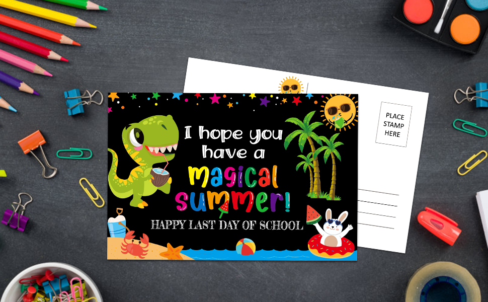 Amazon.com : WaaHome 36pcs Happy Last Day of School Postcards for Kids ...