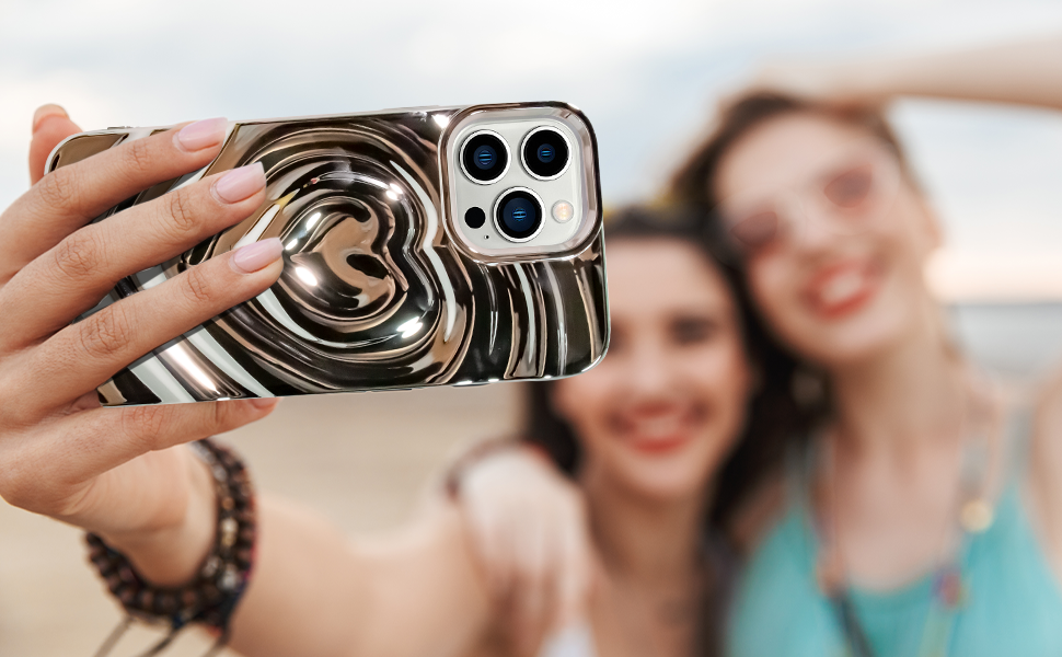 Amazon.com: NITITOP Compatible for iPhone 15 Pro Max Case Cute Love Heart Fashion Soft Silicone ...