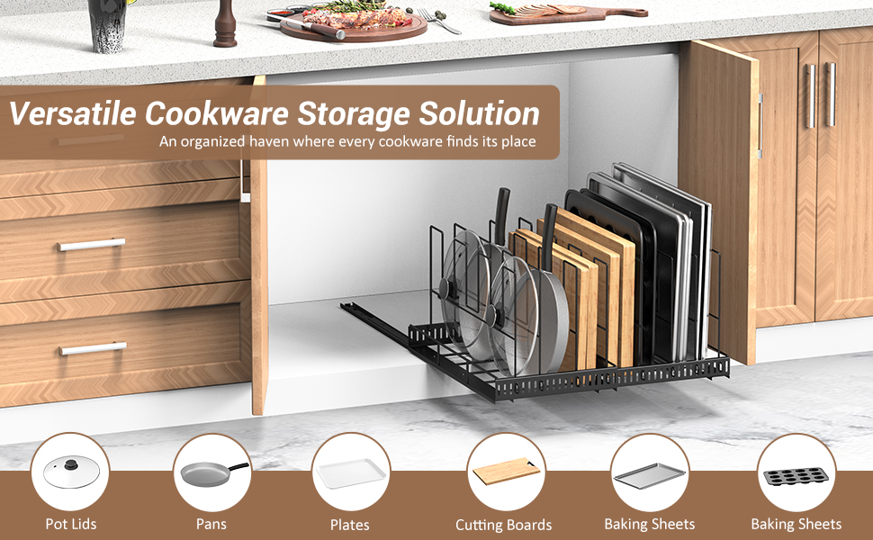 Amazon.com: Housolution Pull Out Large Baking Tray and Cookie Sheet ...