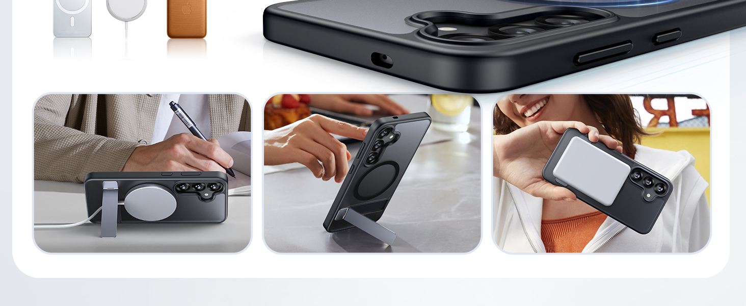 Amazon.com: SIXBOX for Samsung Galaxy S25 Case, Compatible with MagSafe & Built-in Stand ...