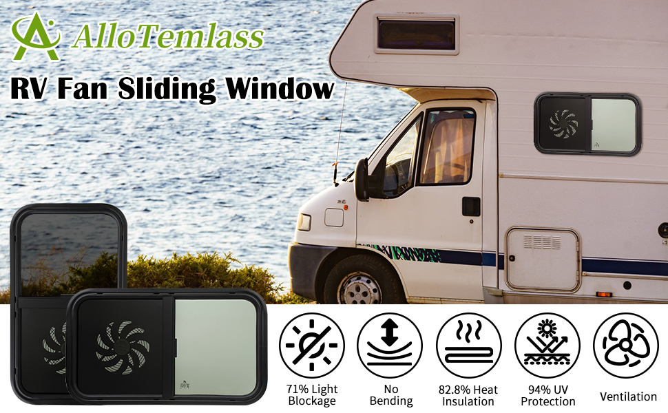 Amazon.com: RV Fan Sliding Window 28" W x 16" H | Horizontal RV Window ...