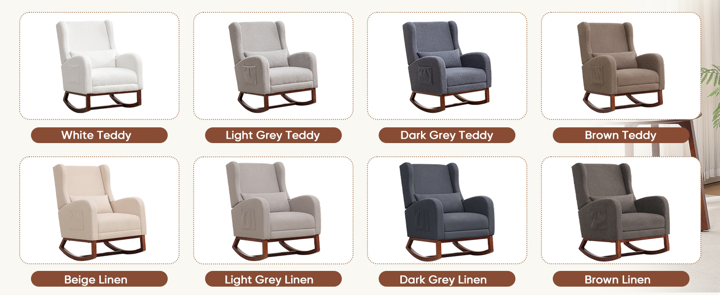 Amazon.com: HCHAIRH Rocking Chair Nursery, Nursery Rocking Chairs with Foot Rest, Comfy Glider ...