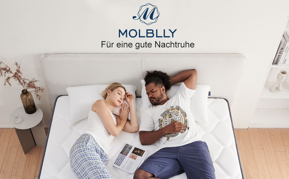 Molblly Izer Matras, 90 x 200 cm, 7-zones, hardheid H3, hoogte 20 cm, pocketveringmatras ...