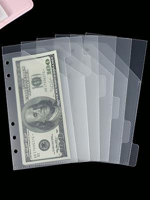 Amazon.com : 6 Hole A6 Binder Dividers with Pockets and Tabs for Budgeting, 6-Tab Budget Binders ...