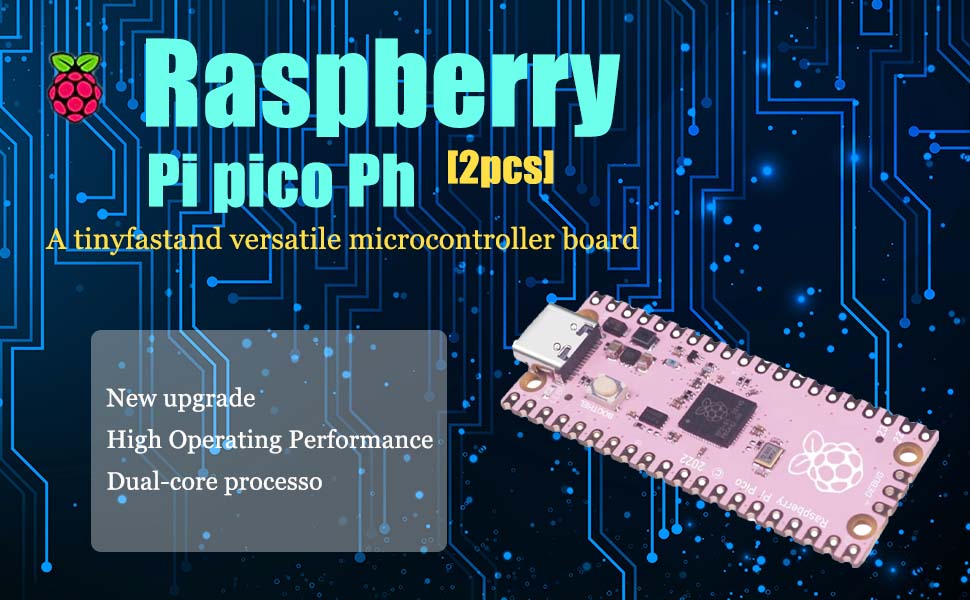 Amazon.com: DIGISHUO 2 PCS Raspberry Pi Pico with 40P Pins Type C Port Based on RP2040 Chip ...