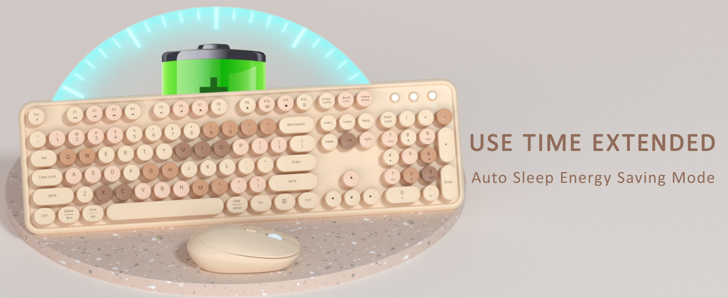 Wireless Keyboard And Mouse Links9 Full Size Retro