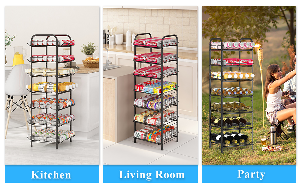 Amazon.com: GILLAS 3 5 6 7 8 Tier Water Bottle Storage Rack, Free Standing Vertical Metal,Water ...